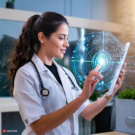 premium vector a doctor taking using artificial intelligence to