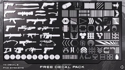 Artstation Free Decal Pack Scifi Weapon Icons Game Assets