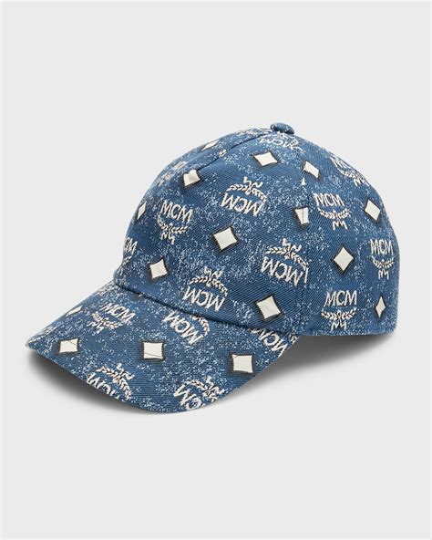 Mcm Mens Denim Visetos Baseball Cap Editorialist