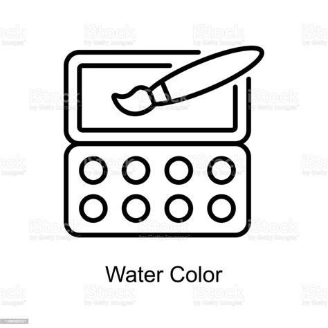수채화 윤곽선 아이콘 디자인 그림입니다 흰색 배경에 예술과 공예 기호 Eps 10 파일 0명에 대한 스톡 벡터 아트 및 기타 이미지 0명 개체 그룹 그런지 이미지