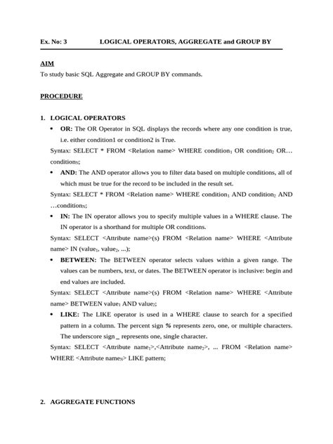 2aggregate Groupby Logical Pdf Sql Information Retrieval