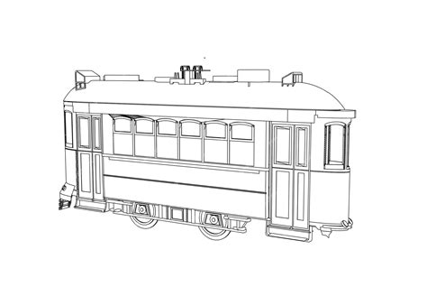 Premium Vector A Drawing Of A Tram With The Number 2 On The Front