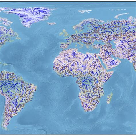 Global Scale River Network At 112° Resolution The Largest 69 Basins