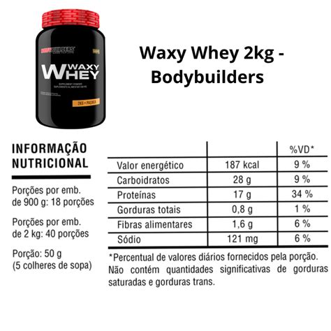 Kit Waxy Whey Protein 2kg Creatina 100g Dextrose 900g Bodybuilde