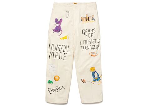 Human Made Printed Chino Pants White Mens Fw23 Us