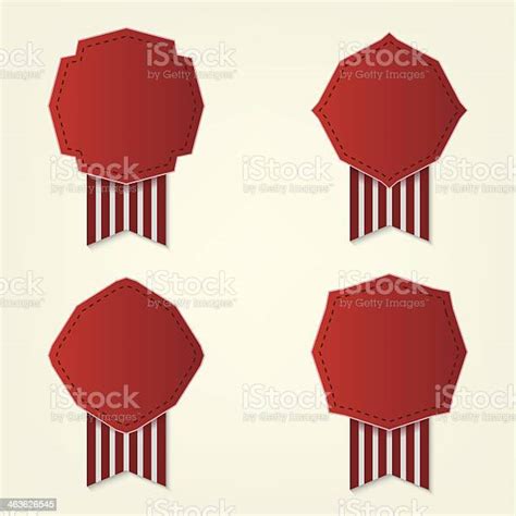 Set Spanduk Merah Ilustrasi Stok Unduh Gambar Sekarang Bingkai Foto