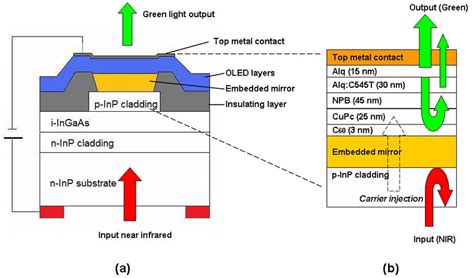 A Schematic Cross Section Of An Inorganic Organic Upconverter Device