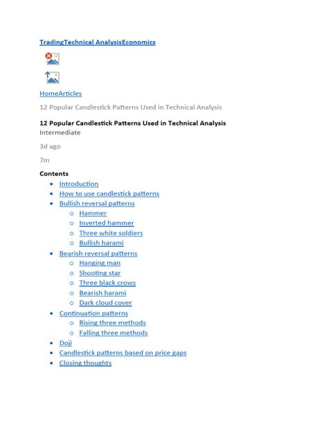 Binance Candle Sticks Pdf Market Trend Technical Analysis