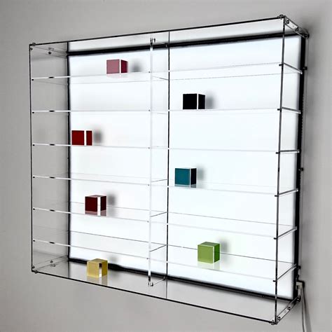 Wall Mount Plexiglass Back Lit Led Display Shelf Show Case Etsy