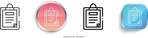 Clipboard Icon Thin Linear Regular Button Stock Vector Royalty Free Shutterstock