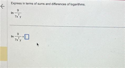 Solved Express In Terms Of Sums And Differences Of