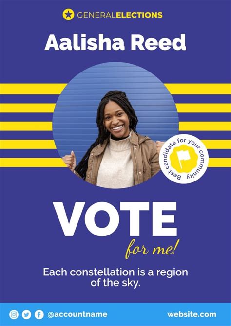 Free Professional Vote For Me Poster Template To Edit
