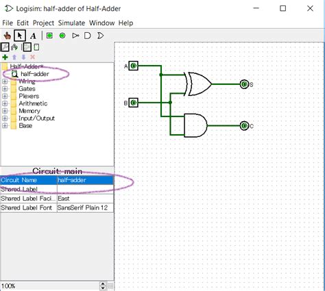 using logisim to build half and full adders lesson