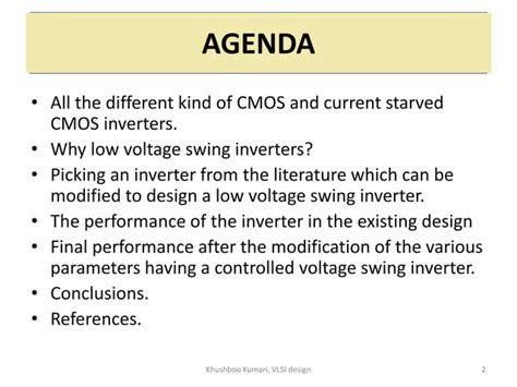 Design Of Ring Oscillator Using Controlled Low Voltage Swing Inverter Pptx Consumer