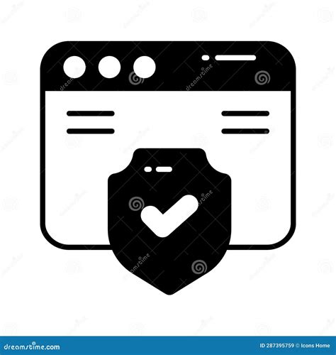 Web Browser Protection Secure Website Vector Design Secure Shield With Webpage Stock Vector