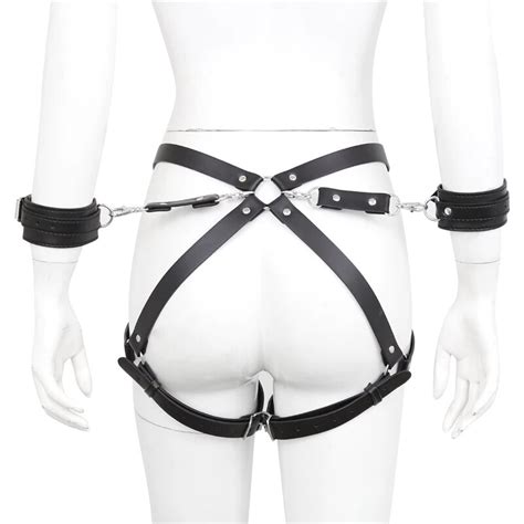 Pu Leather Bondage Thong Strap Chastity Belt Device Panties Sm Body