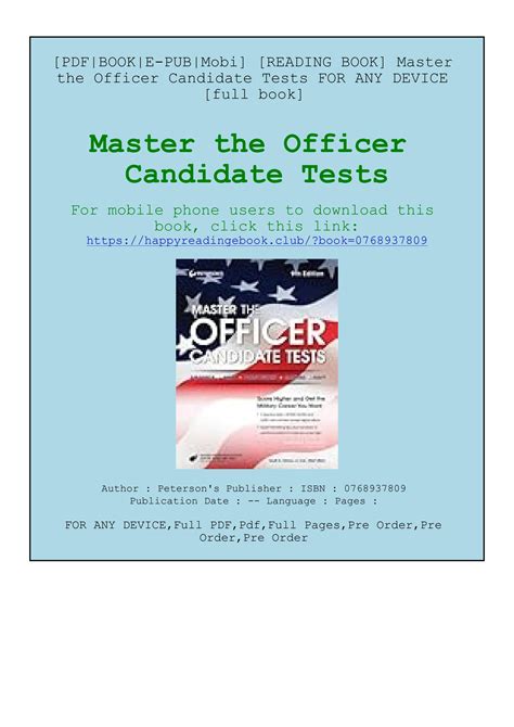 READING BOOK Master The Officer Candidate Tests FOR ANY DEVICE By Pamjadefta Issuu