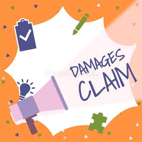 Sign Displaying Damages Claim Concept Meaning Demand Compensation