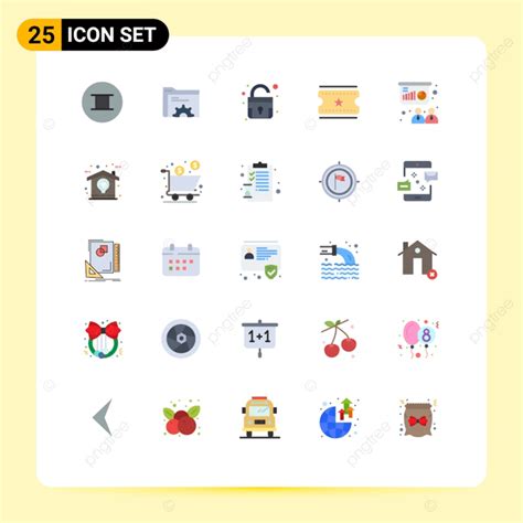 Pictogram Set Of Simple Flat Colors Of Creative Clipboard Film Design PNG And Vector With