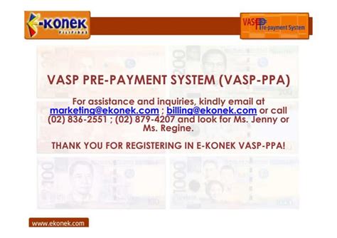 E Konek Vasp Pre Payment System Registration Procedure Pdf