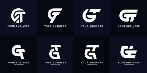 Collection Letter Gt Or Tg Monogram Logo Design 26119725 Vector Art At