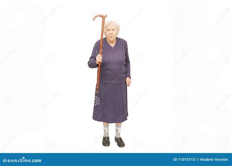 Grandmother Holding A Cane Stock Image Image Of Female 11073113