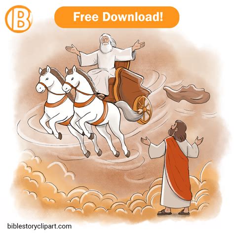 The Ascension Of Elijah Coloring Page Bible Story Clipart