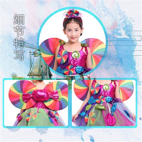 เด็กเต้นรําฮาโลวีนขนมเครื่องแต่งกายคอสเพลย์สาวแสดงเจ้าหญิงอ้วนกระโปรงtulleประสิทธิภาพco六เด็ก节