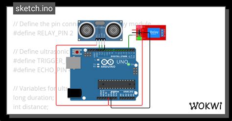 Relay With Ultrasonic Sensor Wokwi Esp Stm Arduino Simulator