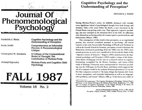 Pdf Cognitive Psychology And The Understanding Of Perception