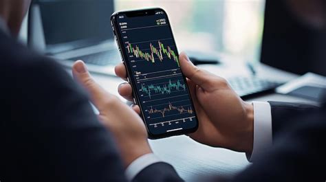 Premium AI Image The Businessman Uses A Smartphone Featuring A Data Analysis App With Screen