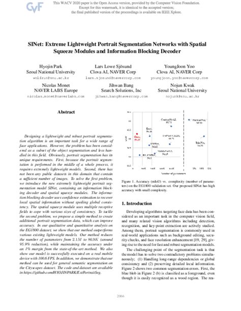 Pdf Sinet Extreme Lightweight Portrait Segmentation Networks With