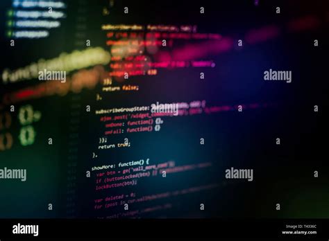 Website Html Code On The Laptop Display Closeup Photo Desktop Pc