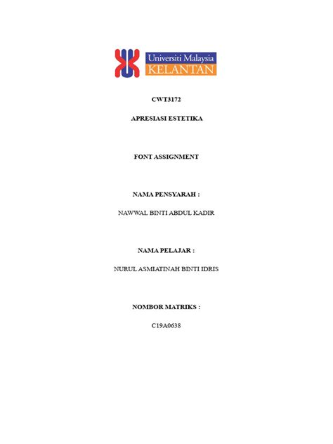 Font Assignmnet Pdf