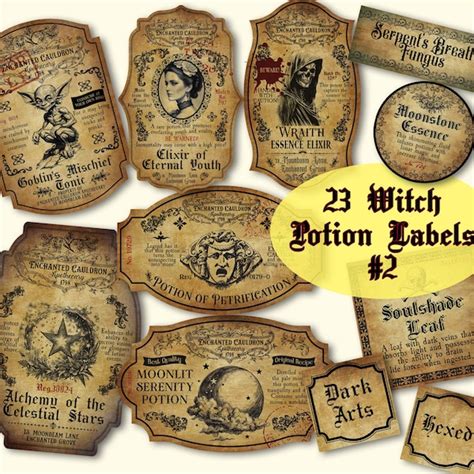 Witchcraft Potion Labels Etsy