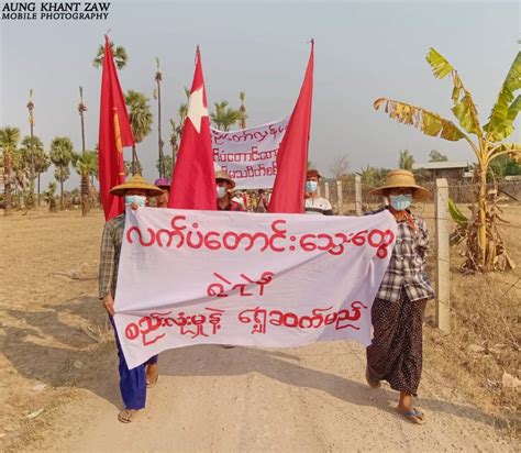 ဆားလင်းကြီးတွင် အကြမ်းဖက် စစ်ကောင်စီ ဖက်ဆစ် စစ်တပ် တော်လှန်ရေး လက်ပံတောင်းတောင် ပင်မသပိတ်စစ်က