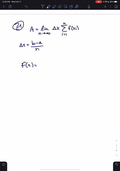 solved use definition 2 to find an expression for the area under the