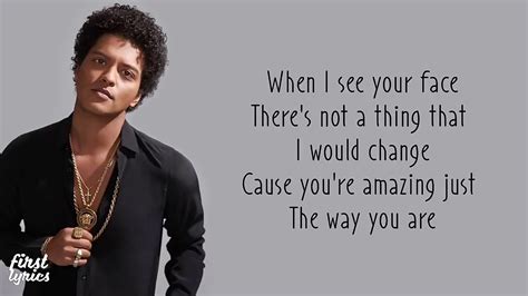 Bruno Mars Just The Way You Are Lyrics Youtube