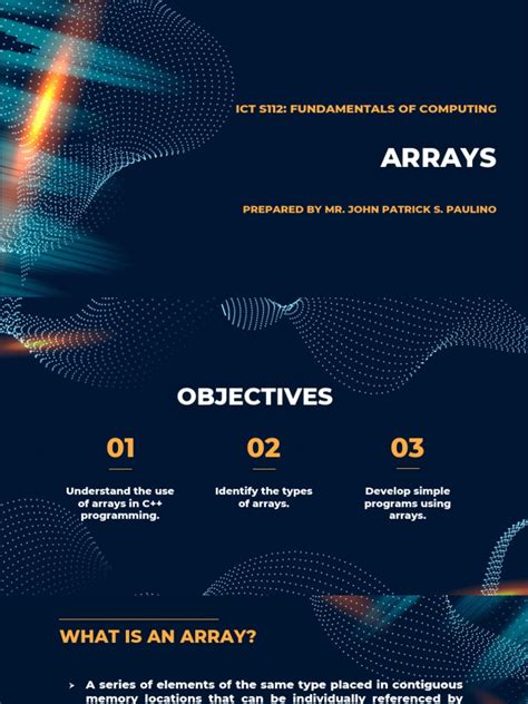 7 Ict S112 Arrays 1 Pdf Array Data Structure Algorithms And Data