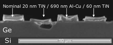 Cross Sem Image For A 20 Nm Tin 690 Nm Al 0 5 Cu 60 Nm
