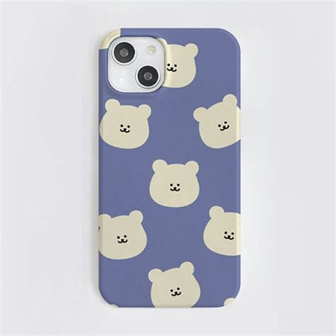 빠른배송 곰찌 패턴 블루 폰케이스 아이폰11 아이폰12프로케이스 갤럭시케이스 커플케이스 Y2k 아이폰케이스 아이폰 13 14 15 12 11 미니 Xs Xr X