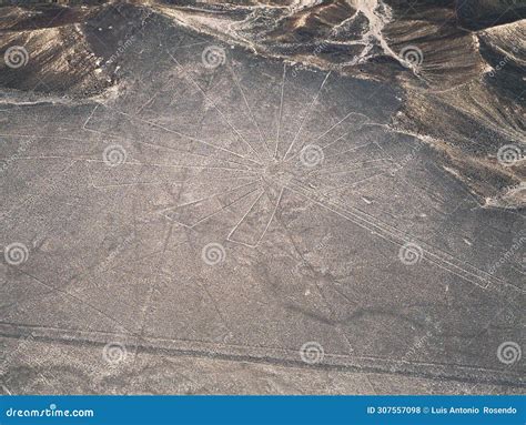 Nazca Geoglyph Or Nasca Mysterious Lines And Geoglyphs Aerial View