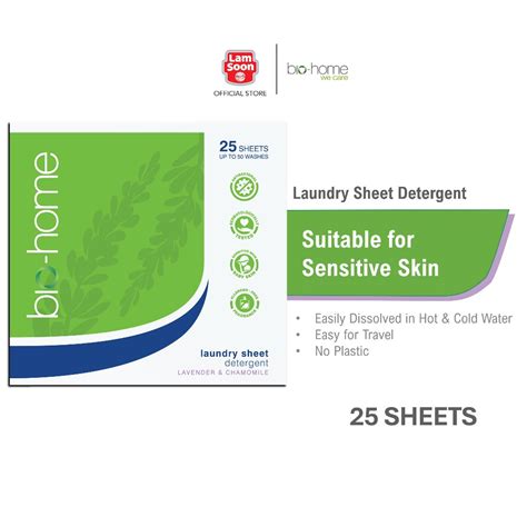 Bio Home Laundry Sheet Detergent 25 Sheets Lavender And Chamomile