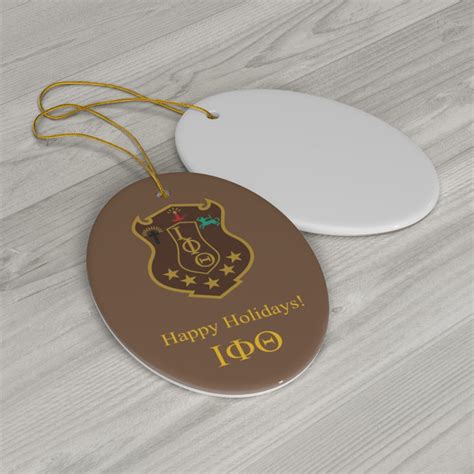 Iota Phi Theta Holiday Crest Oval Ornaments Greek Gear
