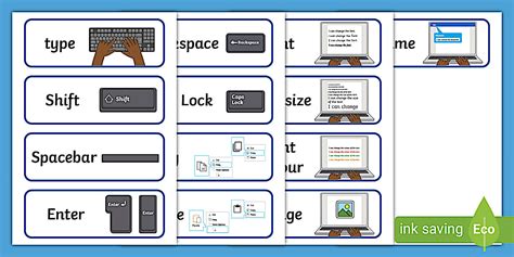 Ks1 Word Processing Skills Word Cards Twinkl Computing