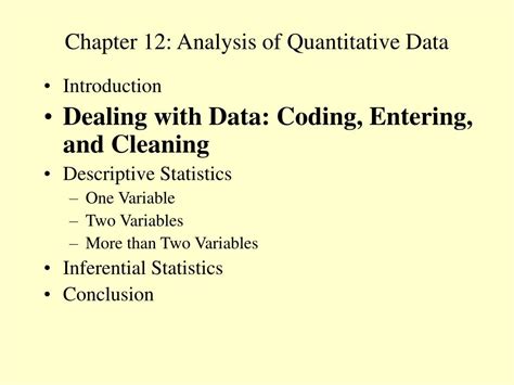 Ppt Chapter 12 Analysis Of Quantitative Data Powerpoint Presentation Id1287979