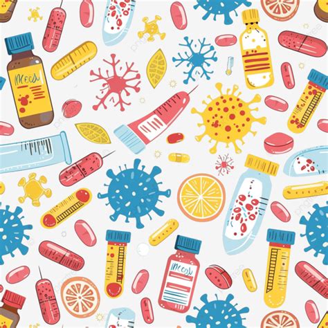 Flu Symptoms And Cure Seamless Pattern Flu Symptoms Cure PNG Transparent Image And Clipart