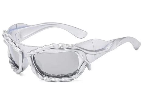 Kurt Cobain Silver Dystopian Sunglasses Retro Cyber Punk Archive