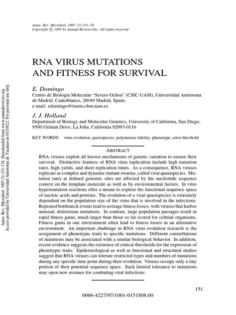 Virus Evolution Pdf Virus Mutation