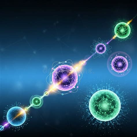 Abstract Quantum Physics Illustration With Atomic Particles And Energy